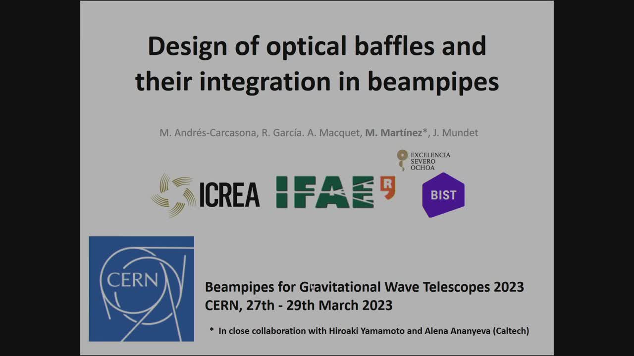 Design of optical baffles and their integration in beampipes - CERN ...