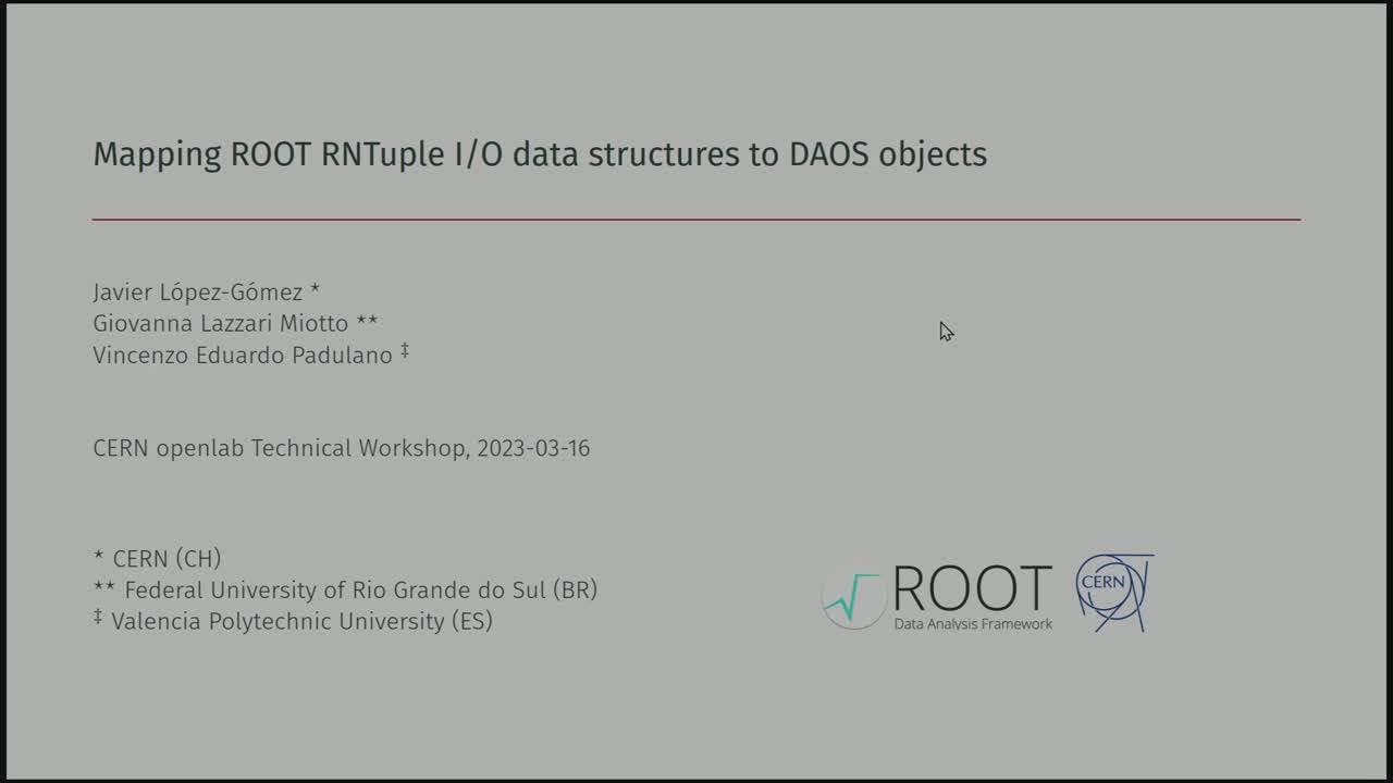 Mapping ROOT RNTuple I/O data structures to DAOS objects - CERN Document Server