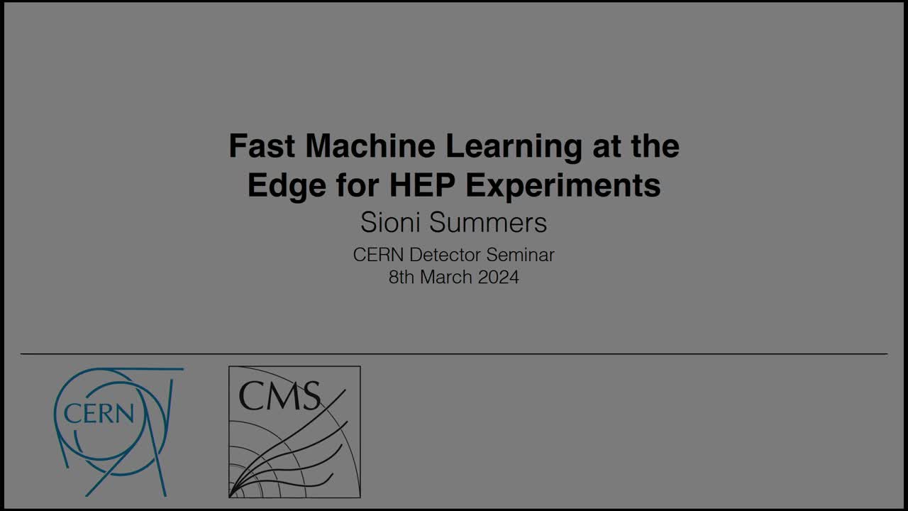 Fast Machine Learning at the Edge for HEP Experiments - CERN Document ... Fast Machine Learning at the Edge for HEP Experiments - CERN Document ...